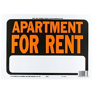 HY-KO PRODUCTS for Sale Sign, Aluminum, 10" x 14", Orange On Black, 12 Per Pack