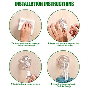 EAMOMORK Suction Cup Hooks for Shower, Large Razor Heavy Duty Suction Cup Hooks, Wreath Hangers for Front Door Window Glass Kitchen Towel Loofah Utensils (2 Packs)