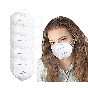 VERNASSA KN95 Face Mask 50 Pcs, 5-Ply Breathable KN95 Masks, Filter Efficiency≥95% Against PM2.5, Individually Wrapped, Disposable White Face Masks