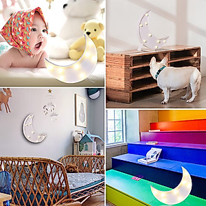 Vicila LED Moon Shaped Marquee Signs, Light Up Moon Night Lights Battery Operated Crescent Moon Lamp for Bedroom, Christmas, Birthday Party Decor-Moon(White)