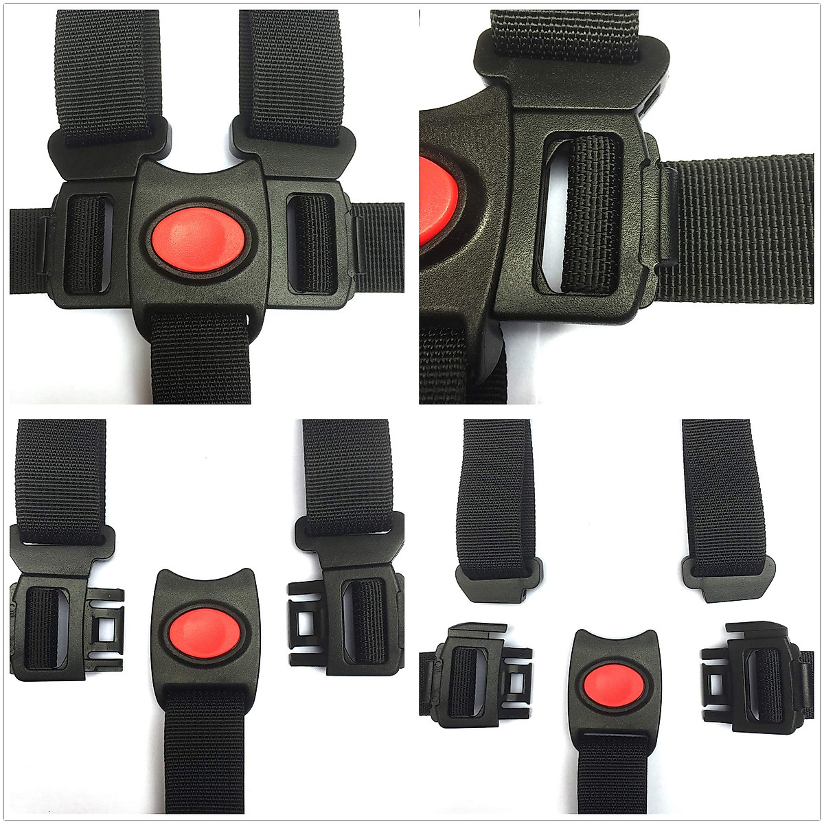 Seat Belt by AT,5/3/2 Point Adjustable for Baby Kid Safe Strap for Stroller High Chair (Include Shoulder Pads & Guarding Pad)