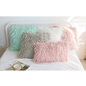 Faux Fur Long Pile Curly Fabric Alpaca Mongolian,Fake Fur Luxury Shag Fabric for DIY Craft Decoration Photo Prop Backdrop Cosplay Chairs Sofa Cushion Rugs 150x50cm(Color:2 Brown)