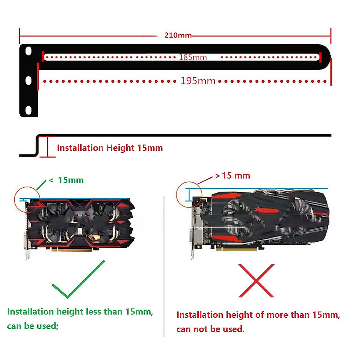 NOYITO Graphics Cooling Bracket Side-Blown North & South Bridge Vertical Cooling Bracket for PC DIY