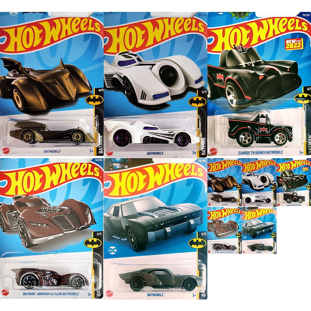 Hot Wheels Batman 5 Car Set Bundle Version 3
