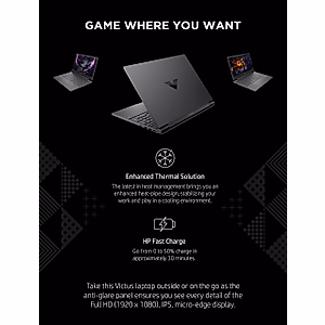 HP Victus 15 Gaming Laptop, NVIDIA GeForce RTX 3050, 12th Gen Intel Core i5-12500H, 8 GB RAM, 512 GB SSD, Full HD Display, Windows 11 Home, Backlit Keyboard, Enhanced Thermals (15-fa0025nr, 2022)