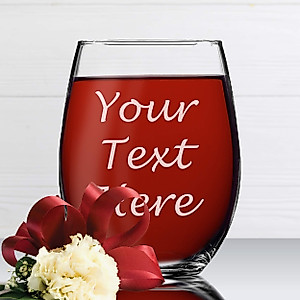 My Personal Memories, Personalized 15oz Stemless Wine Glass - Engraved With Your Custom Text