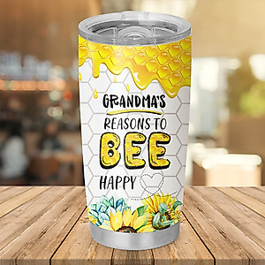 So Many Pets Personalized Gnome I Love Being A Nana, Mimi, Grandma Tumbler Cup with Grandkids Names, Gift For Grandmother Granny Grammy Birthday Gifts 20oz Insulated Coffee/Tea with Lid