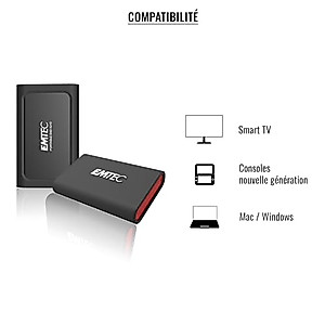 Emtec 256GB X210 Elite SATA III Portable Solid State Drive (SSD) with NAND Technology ECSSD256GX210