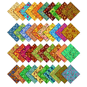 Soimoi Batik Print Precut 5-inch Cotton Fabric Quilting Squares Charm Pack DIY Patchwork Sewing Craft