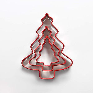 Cookie Biscut Cutters Set, 3 Pack Christmas Tree Cookie Cutter, Cookie Cutters Food Mold for Christmas Party and Holiday