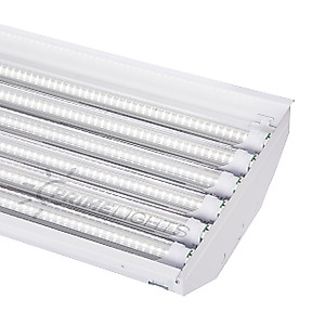 PrimeLights 6 Bulb/Lamp T8 LED High Bay Warehouse, Shop, Commercial Light Fixture