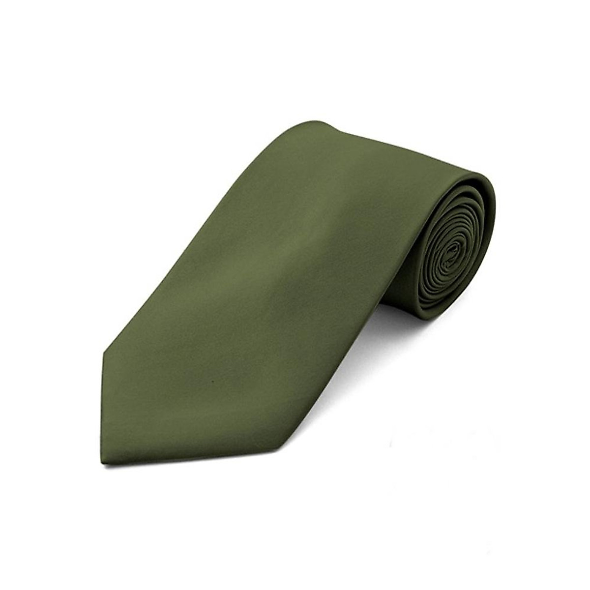 TheDapperTie Men's Classic Wedding Solid Olive Green Wedding Neck Tie
