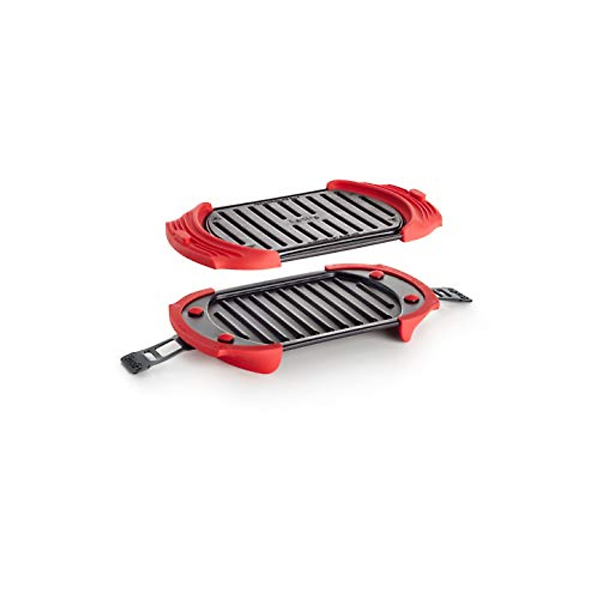 Lekue Microwave Grill, Sandwich Maker, Panini Press, 10 In x 5.7 In, Red