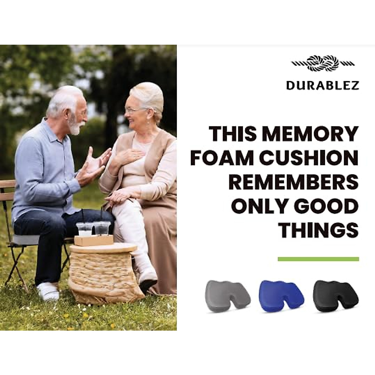 Chair Cushion - Car Seat Cushion – Desk Chair Cushion – Orthopedic Gel & High-Density Memory Foam Coccyx Ergonomic Cushion for Tailbone Pain – Sciatica & Back Pain Relief (Black)