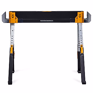 ToughBuilt - Folding Sawhorse - Sturdy, Durable, Lightweight, Heavy-Duty, 100% High Grade Steel - Adjustable up to 4x4 Size Support Arms - 1300 LB Capacity - (TB-C700) - 2 Pack