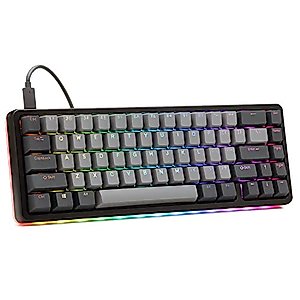 DROP ALT High-Profile Mechanical Keyboard — 65% (67 Key) Gaming Keyboard, Hot-Swap Switches, Programmable Macros, Backlit RGB LED, USB-C, Doubleshot PBT, Aluminum Frame (Kaihua Speed Silver, Black)
