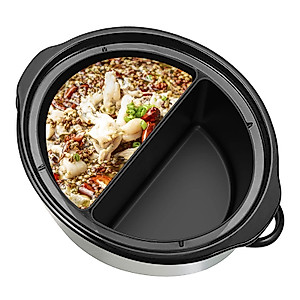 2023 Upgrade Silicone Crock Pot Liner Fit for Crockpot 6 QT Oval, BPA Free Reusable Slow Cooker Divider Insert Separator Bags Dual Pockets, Dishwasher Safe (2 Dividers)