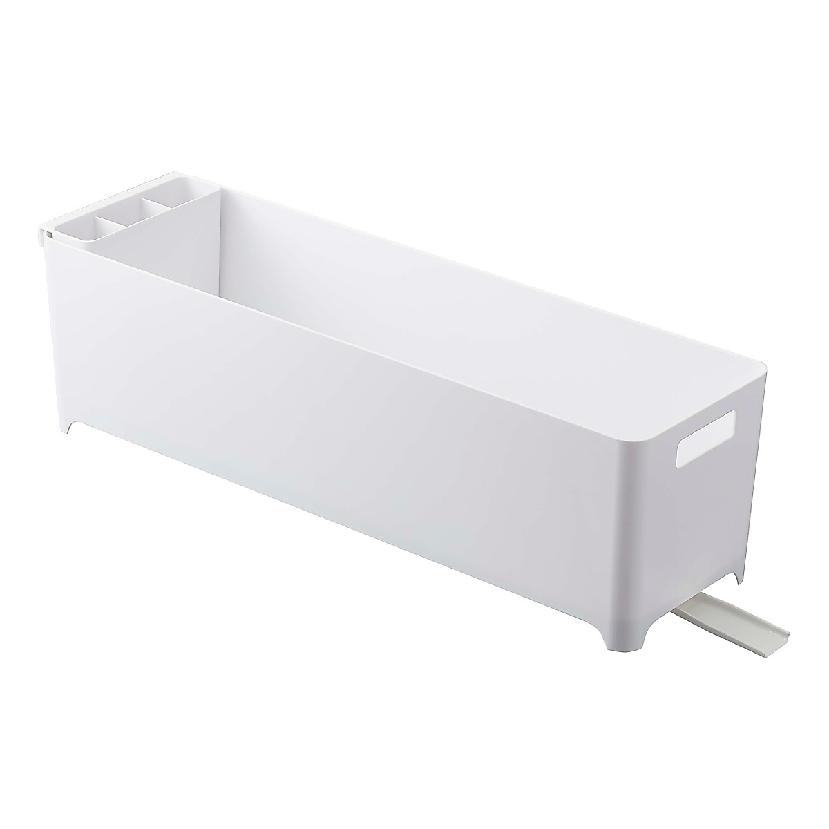 YAMAZAKI home 4314 Slim Dish Drainer Basket-Modern Kitchen Strainer Rack, One Size, White