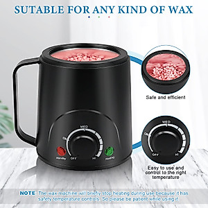 Pinkiou Waxing Kit Wax Warmer for Hair Removal, Portable Wax Machine with Hard Wax Beans for Coarse Hair Bikini Eyebrow Armpit Brazilian