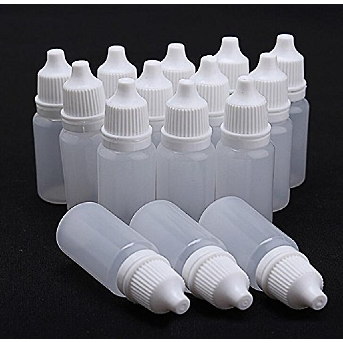 50pcs Plastic Dropper Dropping Bottle Clear Squeeze Sample Eye Liquide Storage Container with Screw Cap and Plug Empty Soft Refillable size 15ml/0.5oz