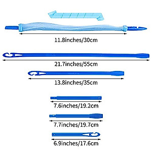 Elcoho 36 Pieces 30 cm Hair Curlers Spiral Curls Styling Kit Magic Hair Rollers with 3 Pieces Styling Hooks No Heat DIY Spiral Hair Roller with a Storage Bag Spiral Curls (4 colors) Blue