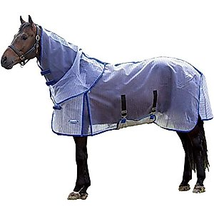 WeatherBeeta ComFiTec Ripshield Plus with Belly Wrap Detach A Neck, White/Blue, 66"