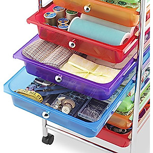 Whitmor 10 Drawer - Rolling Craft Organizer Cart - Chrome 15.25x13.50x35.25