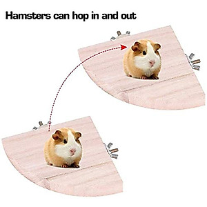 3 Pcs Birdcage Perches Parrot Cage Perch Wooden Platform Stand Bird Perch Stand Toy Hamster Springboard Chinchilla Cage Corner Shelf Laddered Natural Wood Branches Exercise Toy for Parakeets Hedgehog