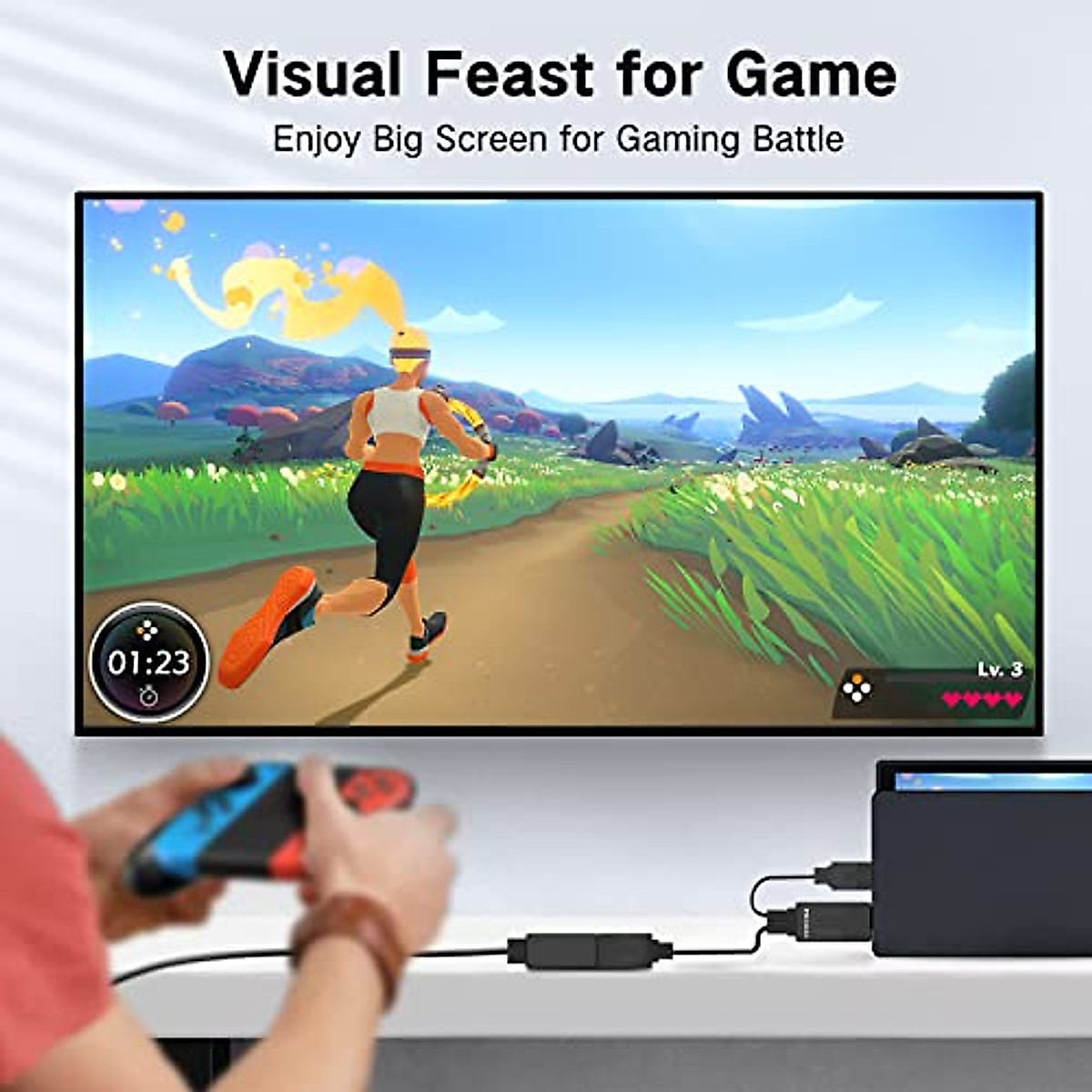 FOINNEX HDMI to DisplayPort Adapter, 4K@60Hz Not-Bidirectional HDMI to Display Port, Unidirectional HDMI Source to DP Display Male to Female for Computer, Monitor, PS4, NS