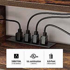 Rolanstar TV Stand with Power Outlet, 59" Floating TV Stand, Wall Mounted Media Console for 43/50 / 55/60 inches TV, Entertainment Storage Shelf for Living Room, Rustic Brown