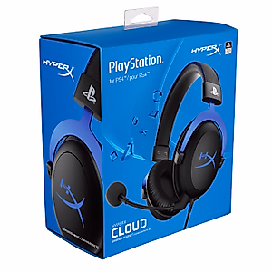HyperX Cloud - Official PlayStation Licensed Gaming Headset for PS4 and PS5 with In-Line Audio Control, Detachable Noise Cancelling Microphone, Comfortable Memory Foam - Black