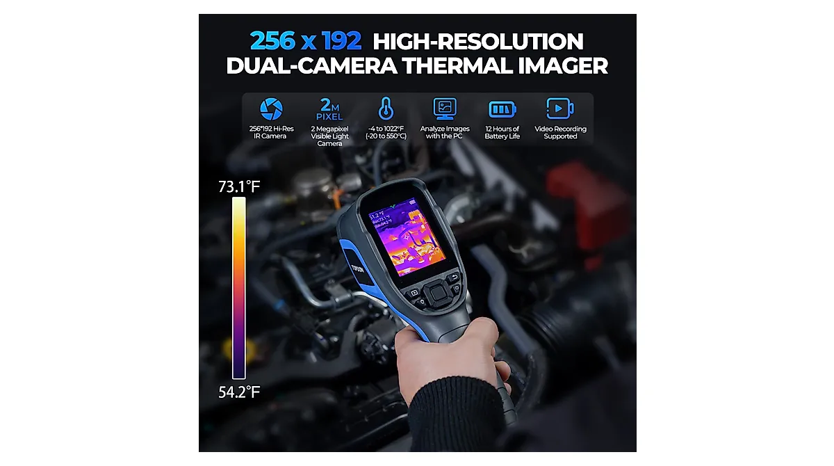 TOPDON TC005 256 x 192 IR High Resolution Dual-Camera Thermal Imaging ...