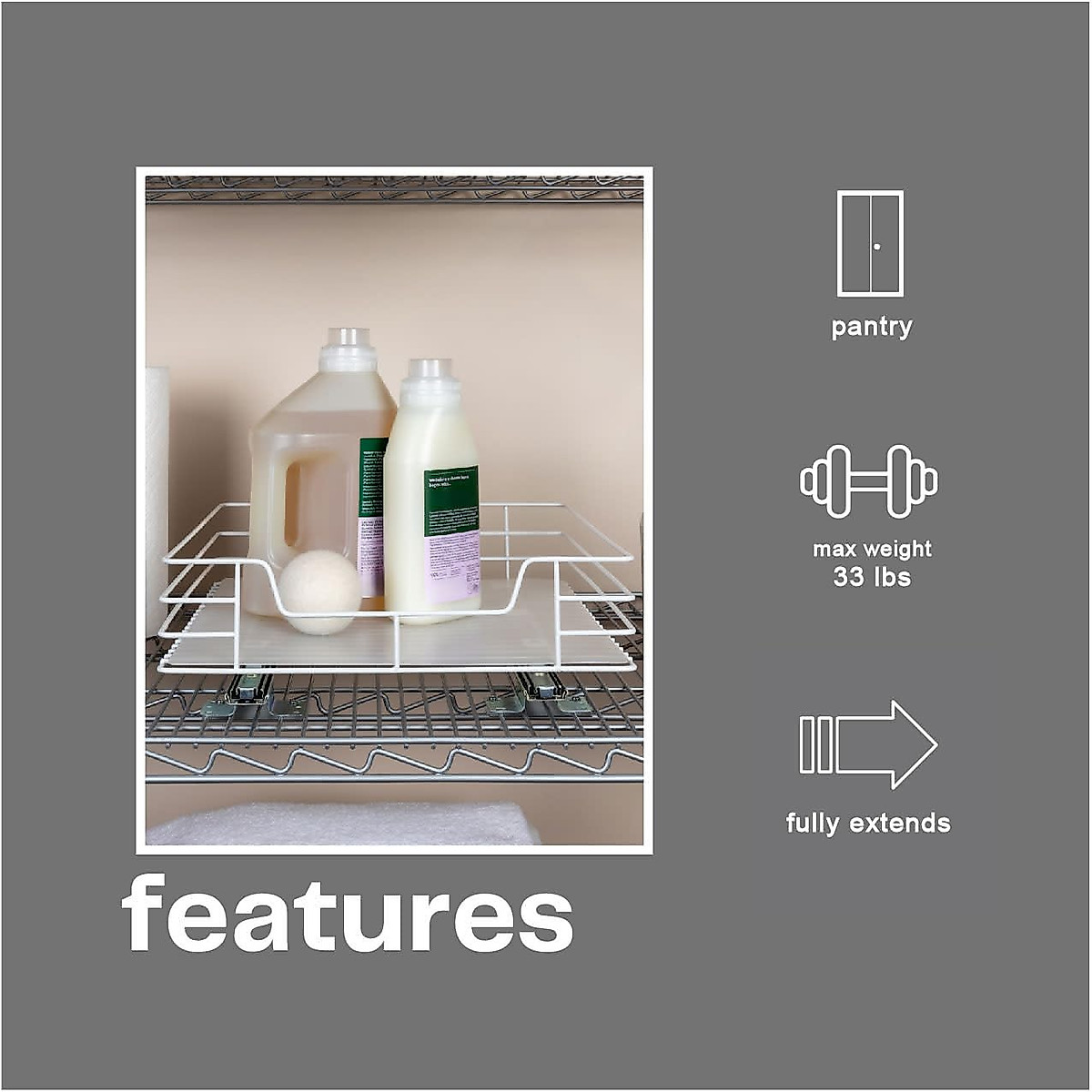 Household Essentials 1516-1 Glidez Undersink Sliding Organizer | Pull Out Cabinet Shelf | White | 15-Inch