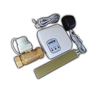 FloodStop Water Heater Leak Detector Kit with Automatic Water Shut-Off and Visual/Audible Alarms, 3/4" Compression