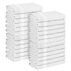 ZOYER Cotton Salon Towels - Gym Towel - Hand Towel - (24-Pack, White) Bleach Proof -16 inches x 27 inches - Ring Spun-Cotton, Maximum Softness and Absorbency, Easy Care.