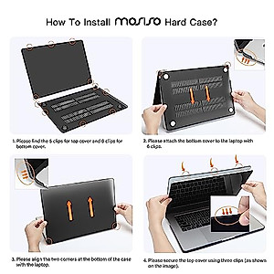 MOSISO Compatible with MacBook Air 15 inch Case 2023 2024 Release M3 A3114 M2 A2941 Liquid Retina Display Touch ID, Plastic Hard Shell Case&Keyboard Cover&Screen Protector&Type C Adapter, Black