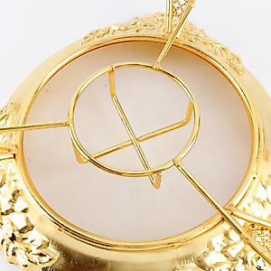 HONHPD Chafing Dish 8L for Hotel Decorative Fancy Luxury Gold Chafing Dish Buffet Set with Hanging Hinged Lid,Buffet Warmers Sets for Parties, Events, Wedding, Camping, Dinner（Golden