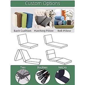 SINCERE Custom Sized Bench Cushion Pad, Bay Window Pillow, Seat & Back Cushion Replacement for Sagging Sofa, Couch Booster Foam Cushions Chair Pads, Indoor Outdoor Daybed RV Camper Van Cushions