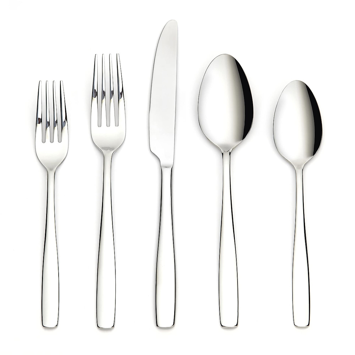 Ornative Eden 20 Piece Flatware Set, Service for 4, Includes Knives, Forks, Spoons, 18/0 Stainless Steel Silverware, Polished Silver, Dishwasher Safe, Durable and Easy Care