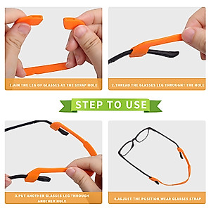 WSYUB 12 Pcs Kids Silicone Glasses Straps, Anti-Slip Kids Sports Eyeglasses Sunglasses Strap, Glasses Band Holder, Soft Elastic Eyewear Retainers, 8.4inch, 24 Pieces