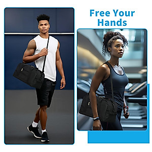 Apenze Small Gym Bag 14 inch lightweight Carry On Mini Duffel Bag for Travel Sport - Black