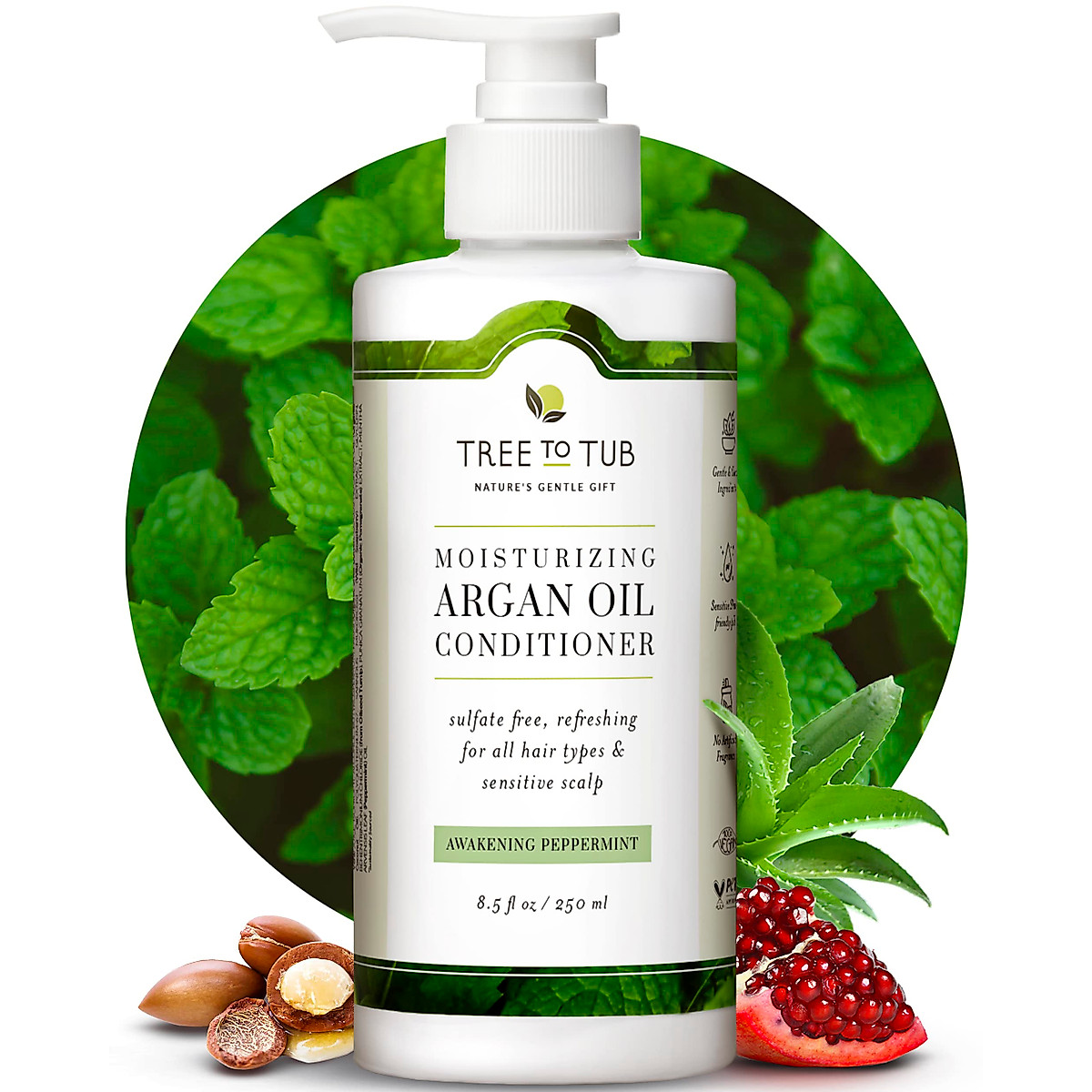 Tree To Tub Biotin Fine Hair Shampoo for Thicker, Fuller Volume & All Hair Type Hydrating Argan Oil Conditioner for Dry Oily Hair & Sensitive Scalp - Gentle Volumizing Shampoo & Conditioner