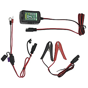 6V 12V Battery Charger 1.5A Automatic Battery maintainer trickle Battery Charger Smart Float Charger for auto car Motorcycle Lawn Mower Boat Motorcycle Snowmobile