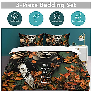 Pbunlkl Michael Killer Myers 3-Piece Bedding Set Duvet Cover Pillow Shams Set Soft Lightweight Comforter Cover Set 86"x70"