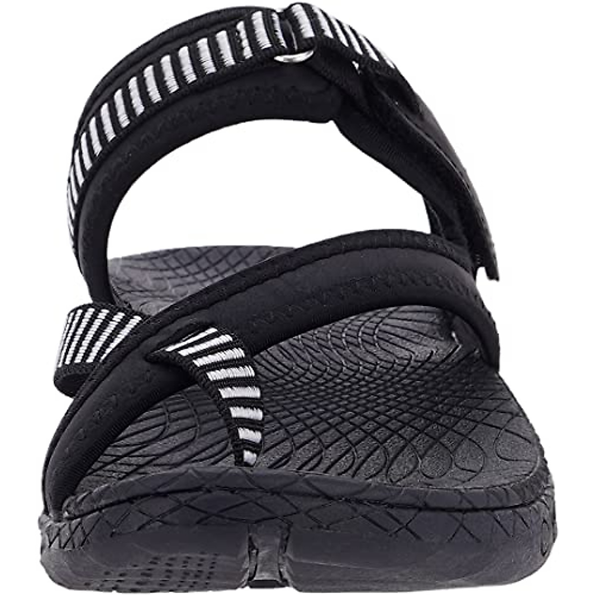 WHITIN Women's Walking Sandals with Arch Support Athletic Flip Flops Slide Size 8 Sport Casual Hiking Cushion Comfy Slide Female Beach Sandles Black 38