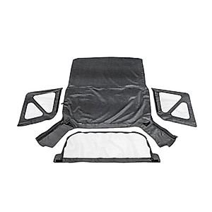 Rampage Factory Replacement Soft Top | Vinyl, Black Denim with Clear Windows | 98815 | Fits 1995 - 1998 Suzuki Sidekick/Geo Tracker