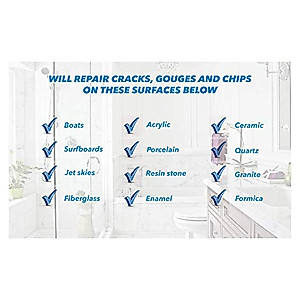 Gel-Coat Products 58-204 Tub and Shower Repair Kit, Bone