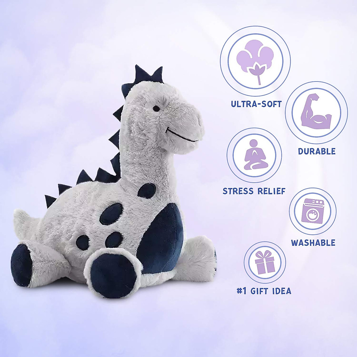 PASSIONFRUIT Plush Dinosaur Toys for Kids – 4-Pack Soft & Huggable 12-Inch Stuffed Animals – Cute & Squeezable Dinosaurs for Boys & Girls