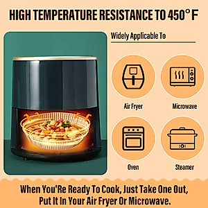 Air Fryer Disposable Paper Liner - Round Non Stick Air Fryer Parchment Paper Liners, Food Grade Airfryer Parchment Paper, Water Proof Oil Resistant Air Fryer Liners Paper, Parchment for Air Fryer