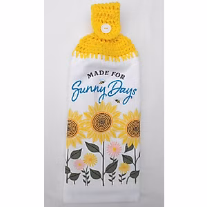 MADE FOR SUNNY DAYS - SUNFLOWER- DOUBLE THICK/FULL HANDMADE HANGING KITCHEN TOWEL
